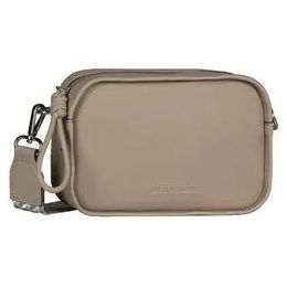 Handtasche Tom Tailor "Tatiana", Damen, Gr. B/H/T: 21cm x 13,5cm x 6cm, taupe, Polyurethan, clean, gepflegt, unifarben, Taschen Handtasche, fein gewebter dreifarbiger Gurtband mit harmonischem &bdquo;T&ldquo; ́Logodruck