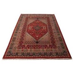 Wollteppich Theko "Saharna 2400", rot, B:250cm H:12mm L:350cm, Wolle, Teppiche, Fransenteppich, reine Wolle, Orient-Optik, mit Fransen