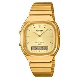 Chronograph Casio VINTAGE, goldfarben, Armbanduhren, Herren, Chronograph, Quarzuhr, Armbanduhr, Damenuhr, Herrenuhr, Edelstahlarmband, analog