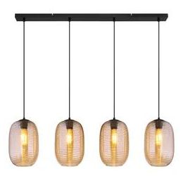Globo LIGHTING H&auml;ngeleuchte "JEFREY", schwarz natur, H: 120cm, 1 Stk., Leuchten, H&auml;ngelampe Esszimmer-Leuchte Esstischleuchte Wohnzimmer, H&auml;ngeleuchte