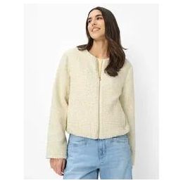 Steppjacke Brax "Style LYON", Damen, Gr. 44, hellbeige, Web, 90% Polyester, 10% Baumwolle, Rundhals, Jacken Steppjacke