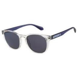 Sonnenbrille Superdry "Modell 996097", Damen, transparent, blau, matt, transparent, Sonnenbrillen Sonnenbrille, Form Karree/Soft, Logoschriftzug auf B&uuml;gel, Injectionfassung