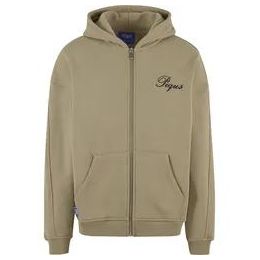Kapuzenpullover PEQUS "PEQUS PEQUS Handwritten Logo Zip Hoodie", Herren, Gr. M, dust grau, 100% Baumwolle, mehrfarbig, oversize, ohne Ausschnitt, Pullover Kapuzenpullover