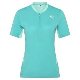 Radtrikot Ziener "NEKTARIA-Z", Damen, Gr. 36, tropical teal, Obermaterial: 85% Polyester, 15% Baumwolle. Obermaterial 2: 86% Polyester, 14% Baumwolle, Trikots