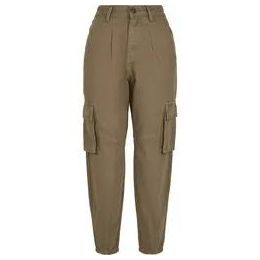 Cargohose Urban Classics "Urban Classics Damen Ladies Ballon Fit Cargo Twill Pants", Damen, Gr. 30, Normalgr&ouml;&szlig;en, khaki, 100% Baumwolle, unifarben, loose fit, Hosen Cargohose