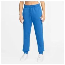 Sporthose Nike SPORTSWEAR "W NSW PHNX FLC MR PANT STD", Damen, Gr. L, N-Gr, lt photo blau, Obermaterial: 80% Baumwolle, 20% Polyester, Hosen Sporthose, aus angerautem Fleece, mit Kordelzug