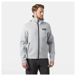 Trainingsjacke Helly Hansen "HP OCEAN FZ JACKET 2.0", Herren, Gr. L, grau melange, Sweatware, Obermaterial: 66% Polyester, 31% Viskose, 3% Elasthan, kontrastfarbene Details, unifarben, Basic h&uuml;ftlang, angesetztes B&uuml;ndchen, Jacken Trainingsjacke, sportlicher Stil, bequeme Passform, Kapuze mit hohem Kragen