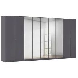 Dreht&uuml;renschrank OTTO HOME "Kleiderschrank Schrank Garderobe AGORDO mit Dekor- oder Hochglanzfront", graumetallic, B:405cm H:210cm T:54cm, Schr&auml;nke, Dreht&uuml;renschrank, durchdachte Innenausstattung, in 8 Breiten und 2 H&ouml;hen MADE IN GERMANY