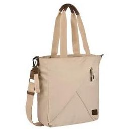 Shopper Camel Active "Aurum", Damen, Gr. B/H/T: 39cm x 34cm x 12cm, beige, Polyester, beschichtet, clean, unifarben mit Farbeins&auml;tzen, Taschen Shopper, aus recyceltem Polyester in Nylonstruktur, leicht & mit feinen Details
