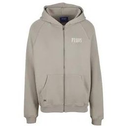 Kapuzenpullover PEQUS "PEQUS PEQUS Mykonos Graphic Zip-Hoodie", Herren, Gr. M, schwarz greige, 100% Baumwolle, mehrfarbig, oversize, ohne Ausschnitt, Pullover Kapuzenpullover