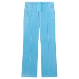 Sweathose Juicy Couture "TINA COL OUT TRACKPANT Damen", Damen, Gr. S, EURO-Gr&ouml;&szlig;en, sky blau, Samt, 95% Polyester, 5% Elasthan, slim fit, Hosen Sweathose, Trainingshose Damen, Sweathose, Velour, Jogginghose mit Glitzer, Sale