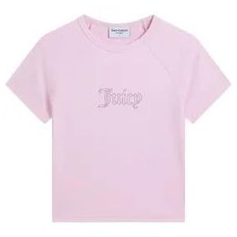 T-Shirt Juicy Couture "JUICY BABY TEE. Damen", Damen, Gr. S, cherry blossom, Jersey, 66% Modal, 28% Viskose, 6% Elasthan, normal taillenlang, Rundhals, Shirts T-Shirt, T-Shirt Damen, Schriftzug, Sportshirt, Logoprint, mit Glitzer, Sale