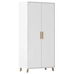 Dreht&uuml;renschrank Rauch "Kleiderschrank Schrank Garderobe SHINJO Breiten 93/140/187 cm", alpinwei&szlig;, B:93cm H:203cm T:53cm, Holzwerkstoff, Schr&auml;nke, Dreht&uuml;renschrank, Griffe und F&uuml;&szlig;e aus Massivholz, viel Stauraum MADE IN GERMANY