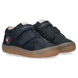 Lauflernschuh Tommy Hilfiger, Baby, Gr. 20, blau, Synthetik, Schuhe Lauflernschuh, Barfu&szlig;schuh, Halbschuh, Klettschuh mit Logoschriftzug