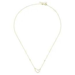 Collier Luigi Merano "Herz Mittelteil, Gold 585", gold, Halsketten, Damen, 45cm, Gelbgold 585, Collier