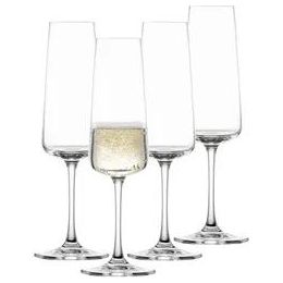 Schott Zwiesel Sektglas SCHOTT-ZWIESEL "Sektgl&auml;ser MioVino 260 ml 4er Set transparent", bunt (transparent), B:7,4cm H:22,8cm &Oslash;:7,4cm, Glas, Trinkgef&auml;&szlig;e, Sp&uuml;lmaschinengeeignet