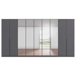 Dreht&uuml;renschrank OTTO HOME "Kleiderschrank Schrank Garderobe AGORDO mit Dekor- oder Hochglanzfront", graumetallic, B:405cm H:229cm T:54cm, Schr&auml;nke, Dreht&uuml;renschrank, durchdachte Innenausstattung, in 8 Breiten und 2 H&ouml;hen MADE IN GERMANY
