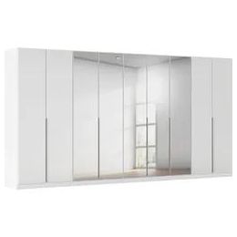 Dreht&uuml;renschrank OTTO HOME "Kleiderschrank Kleiderschr&auml;nke Schrank Garderobe AGORDO mit Glasfront", alpinwei&szlig;, glas kristallwei&szlig;, B:405cm H:229cm T:54cm, Schr&auml;nke, Dreht&uuml;renschrank, durchdachte Innenausstattung, in 8 Breiten und 2 H&ouml;hen MADE IN GERMANY