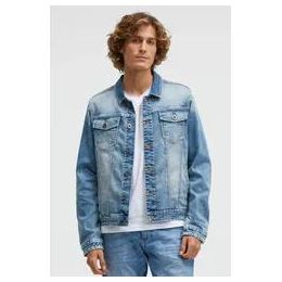 Jeansjacke CAMP DAVID, Herren, Gr. L, vintage blau, Jeans, Material: 72% Baumwolle, 26% Polyester, 2% Elasthan, regular fit normal, eingesetzt 1-Knopf-Manschette, Jacken Jeansjacke, mit Brusttaschen