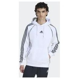 Kapuzensweatshirt Adidas ORIGINALS "ADICOLOR TEAMGEIST CUT LINE HOODIE", Herren, Gr. M, wei&szlig;, Obermaterial: 70% Baumwolle, 30% Polyester, normal, Rundhals, angesetztes B&uuml;ndchen, Sweatshirts