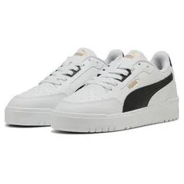 Sneaker Puma "SHUFFLE DOWNTOWN", Damen, Gr. 44, Puma wei&szlig;, Puma schwarz, Puma gold, Synthetik, Schuhe Sneaker, leicht profilierte Gummilaufsohle, Schn&uuml;rverschluss