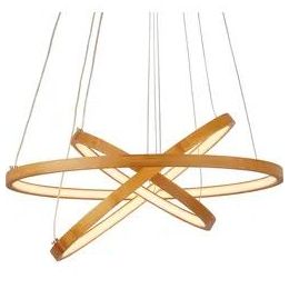 Searchlight H&auml;ngeleuchte "x Eternity Pendant - Natural Bamboo & Gold Metal", wei&szlig; (nat&uuml;rliches bambus, wei&szlig; und gold), 3, &Oslash; 50cm H: 40cm, 1 Stk., Leuchten, H&auml;ngeleuchte