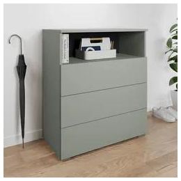 Kommode OTTO HOME "Paris", salbei, B:70cm H:80cm T:35cm, Sideboards, Kommode, mit 3 Schubk&auml;sten (Breite 70 cm)