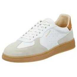 Sneaker Gant "Cuzmo", Herren, Gr. 41, wei&szlig;, Leder, Veloursleder, Schuhe Sneaker, Retro Sneaker, Schn&uuml;rschuh mit wertiger Lederinnensohle
