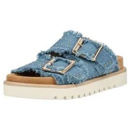 Pantolette Mustang SHOES "Mustang Shoes Pantoletten Textil", Damen, Gr. 38, jeans, Textil, Schuhe Pantolette