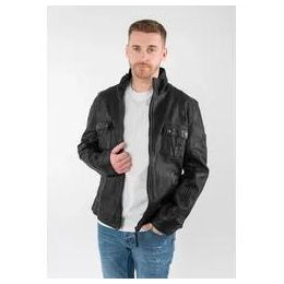 Lederjacke Mauritius "MMJorric", Herren, Gr. XXL (54), schwarz, Obermaterial: 100% Schafsleder. Futter: 100% Polyester. &Auml;rmelfutter: 100% Polyester, unifarben, regular fit h&uuml;ftlang, angesetztes B&uuml;ndchen, Jacken, mit aufgesetzten Brusttaschen