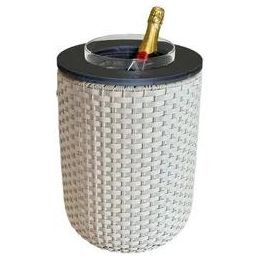Beistelltisch COOTAB COOLER TABLE "4-in-1 Loungetisch mit Acryl-K&uuml;hler London 50 cm", beige (champagner, schwarz), B:34cm H:50cm T:34cm, Tische, Beistelltisch, Wetterfest, Pflegeleicht, Hitzebest&auml;ndig, Verstellbare F&uuml;&szlig;e