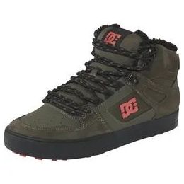 Winterboots DC Shoes "PURE HIGH-TOP WC WNT", Herren, Gr. 43, olive, schwarz, Leder, Synthetik, Schuhe Winterboots, Winterschuhe, Sneakerboots, Schn&uuml;rboots, Wintersneaker, gef&uuml;ttert