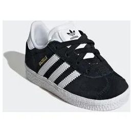Sneaker Adidas ORIGINALS "GAZELLE COMFORT CLOSURE ELASTIC LACES KIDS", Kinder, Gr. 22, schwarz-wei&szlig; (core schwarz, ftwr wei&szlig;, ftwr wei&szlig;), Leder, Synthetik, Schuhe Sneaker, f&uuml;r Kinder