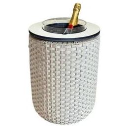 Beistelltisch COOTAB COOLER TABLE "4-in-1 Loungetisch mit Acryl-K&uuml;hler London 50 cm", beige (champagner), B:34cm H:50cm T:34cm, Tische, Beistelltisch, Wetterfest, Pflegeleicht, Hitzebest&auml;ndig, Verstellbare F&uuml;&szlig;e