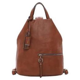 Rucksack Tamaris "Rucksack TAS Nele", Damen, Gr. B/H/T: 34cm x 32cm x 20cm, braun (cognac 700), Obermaterial: 60% Polyurethan PU. 40% Polyester PES., Rucks&auml;cke Rucksack