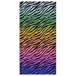 Strandtuch Egeria "Zebra", schwarz, B:75cm L:150cm, Velours, Baumwolle, Handt&uuml;cher, 75x150 cm, Velours