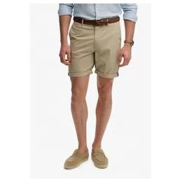 Chinoshorts Superdry "PREMIUM REGULAR CHINO SHORT", Herren, Gr. 36, N-Gr, sandstone braun, Web, Obermaterial: 98% Baumwolle, 2% Elasthan, unifarben, relaxed fit knielang, Hosen Chinoshorts