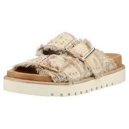 Pantolette Mustang SHOES "Mustang Shoes Pantoletten Textil", Damen, Gr. 41, sand, Textil, Schuhe Pantolette