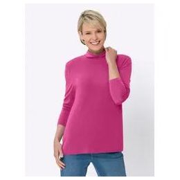 Stehkragenshirt Classic Basics "Stehkragen-Shirt", Damen, Gr. 56, pink (fuchsia), 95% Viskose, 5% Elasthan, unifarben, Shirts Stehkragenshirt