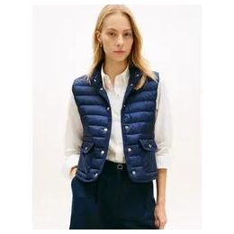 Steppweste Tommy Hilfiger "FEMININE LW DOWN VEST", Damen, Gr. S (36/38), schwarz night navy, Web, Obermaterial: 100% Nylon, unifarben, regular fit normal, Westen Steppweste, mit aufgesetzten Taschen