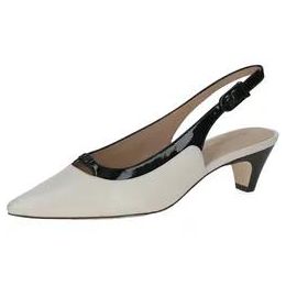 Slingpumps Peter Kaiser "Peter Kaiser Pumps Leder", Damen, Gr. 38,5, schwarz, beige, Leder, Schuhe Slingpumps