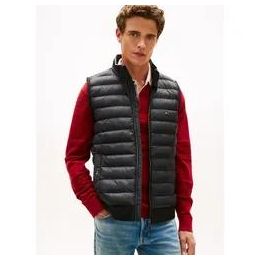 Steppweste Tommy Hilfiger "MIX MEDIA", Herren, Gr. M, schwarz, Sweatware, Obermaterial: 72% Baumwolle, 28% Polyester, normal normal, Westen Steppweste, Stehkragen, 2-Wege-Rei&szlig;verschluss
