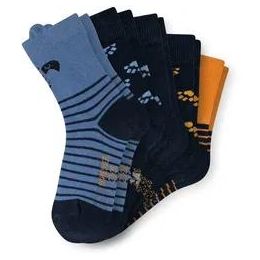 Kurzsocken Schiesser "Socken Legwear Kids 5er Pack", M&auml;dchen, Gr. 27-30, blau, Obermaterial: 75% Baumwolle CO. 24% Polyamid PA. 1% Elasthan EL., Socken