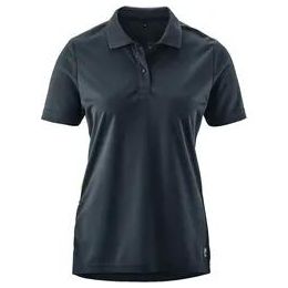 Radtrikot Gonso "Essential Poloshirt W", Damen, Gr. 46, blau (nachtblau), 100% Polyester, Rundhals, Trikots, Damen Radshirt, Polo-Shirt mit Spitzkragen, mit R&uuml;ckentasche