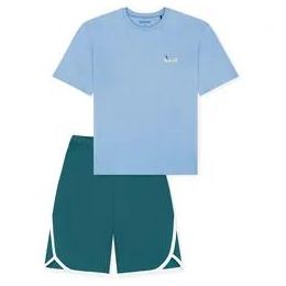 Schlafanzug Schiesser "Pyjama", Jungen, Gr. 164, bunt (blau), Obermaterial: 100% Baumwolle CO., Homewear-Sets Schlafanzug
