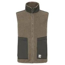 Funktionsweste North Bend "Funktionsweste NBGalan M Teddy Vest", Damen, Gr. XXL, beige (fallen rock), Obermaterial: 100% Polyester Pol. recyc.., Westen Funktionsweste