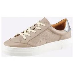 Sneaker Heine, Damen, Gr. 40, taupe, Glattleder, Leder, Rindsleder, Schuhe Sneaker