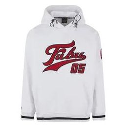 Kapuzensweatshirt Fubu "Fubu Herren FM223-004-2 Varsity Heavy Hoodie", Damen, Gr. XS, wei&szlig;, rot, 80% Polyester, 20% Baumwolle, Sweatshirts
