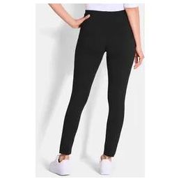 2-in-1-Hose GOLDNER "Kurzgr&ouml;&szlig;e Bequeme Baumwoll-Leggings, 2-St&uuml;ck", Damen, Gr. 20, K-Gr, schwarz, Obermaterial: 95% Baumwolle CO. 5% Elasthan EL., Hosen, Glitzermotiv