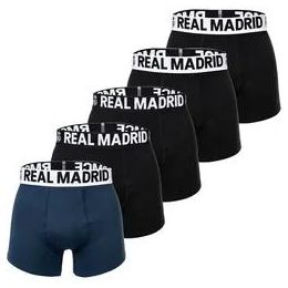 Boxershorts REAL MADRID "Boxershort RM Boxer Briefs 5-Pack 5er Pack", Herren, Gr. XXL, bunt (schwarz, dunkelblau), Obermaterial: 95% Baumwolle CO. 5% Elasthan EL., Unterhosen